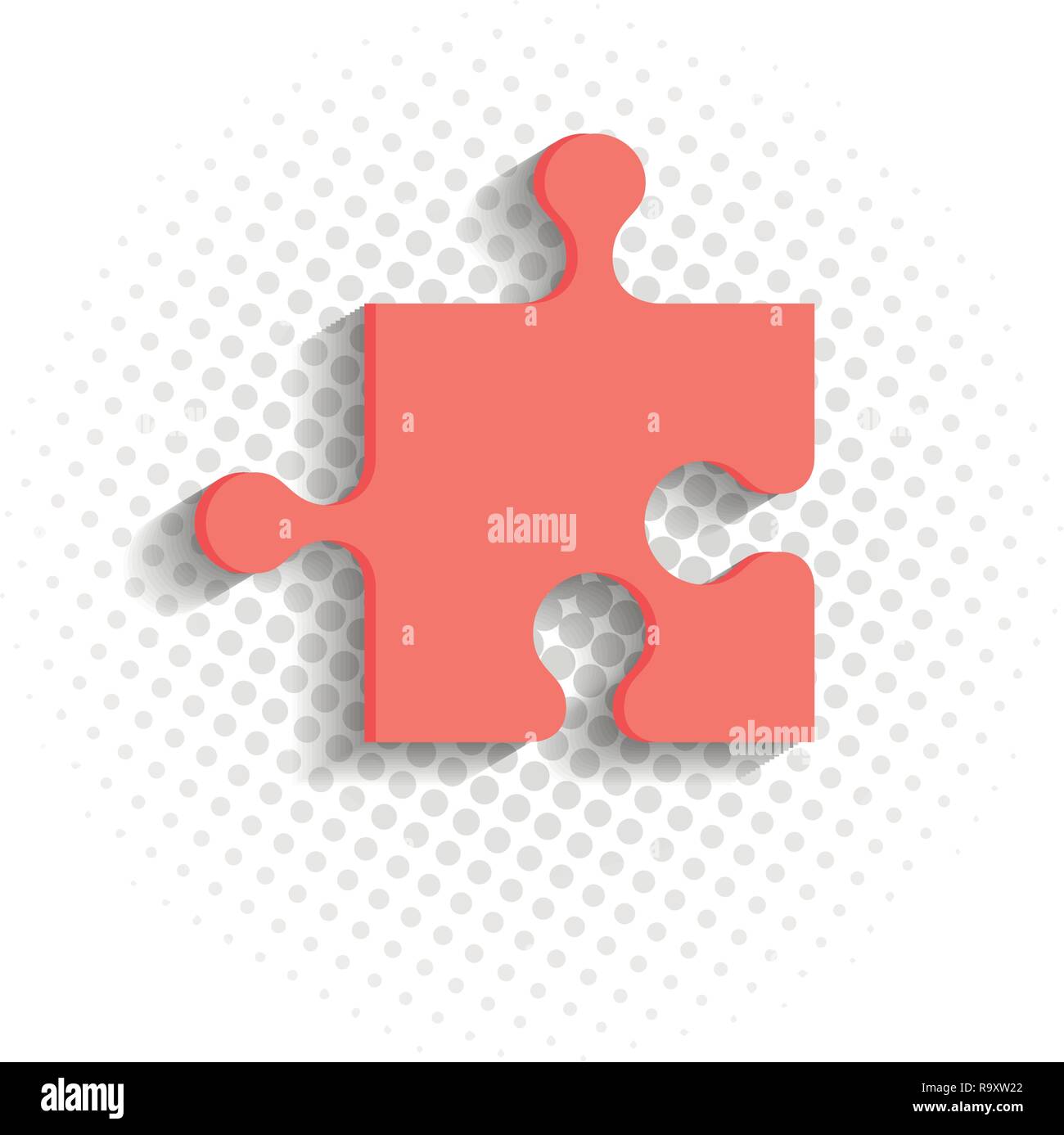 Abstract vector header design with puzzle piece in living coral color ...