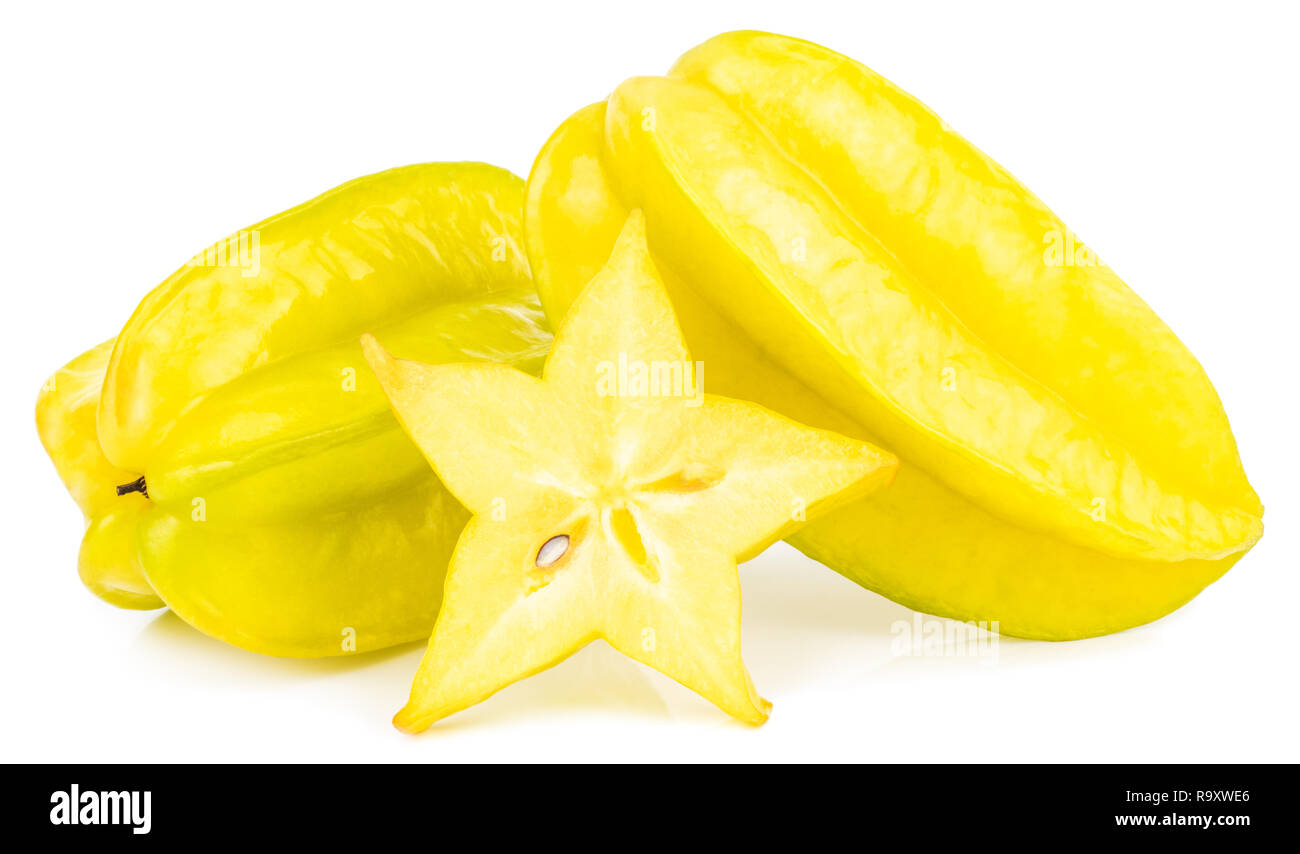 star fruit carambola or star apple ( starfruit ) isolated on white ...