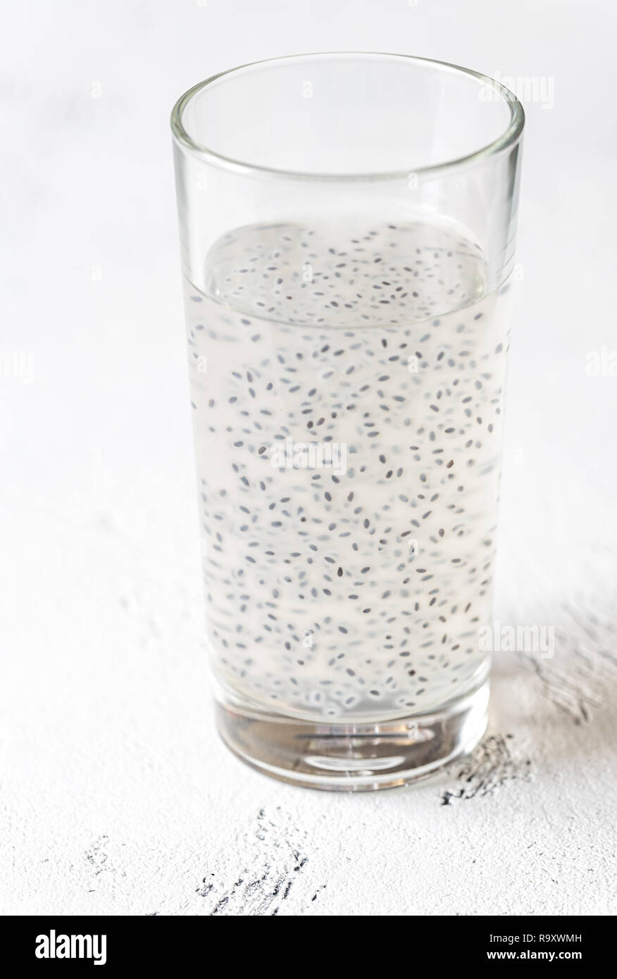 A glass of basil seed drink Stock Photo - Alamy
