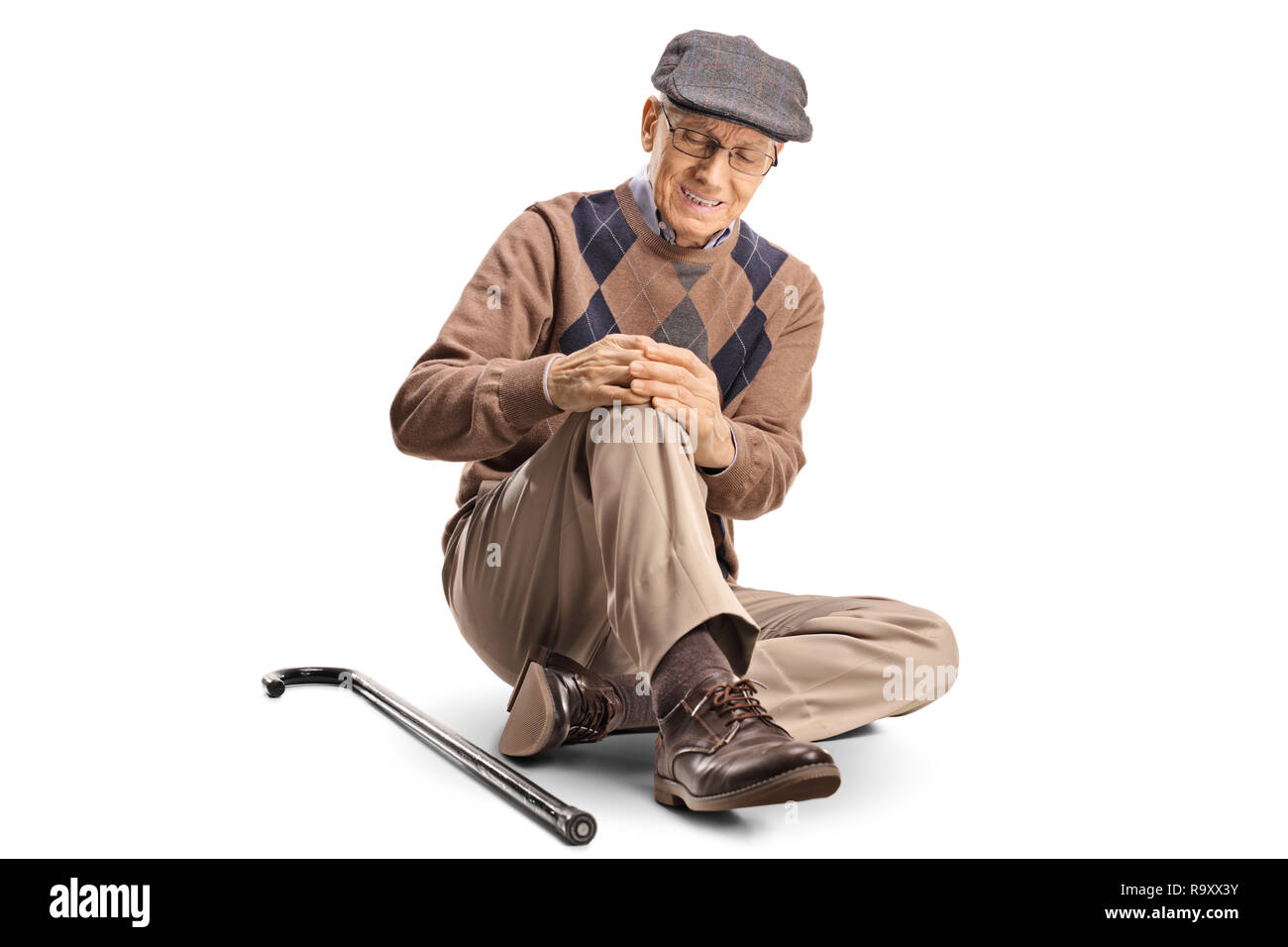 Mature man painful knee Cut Out Stock Images & Pictures - Alamy
