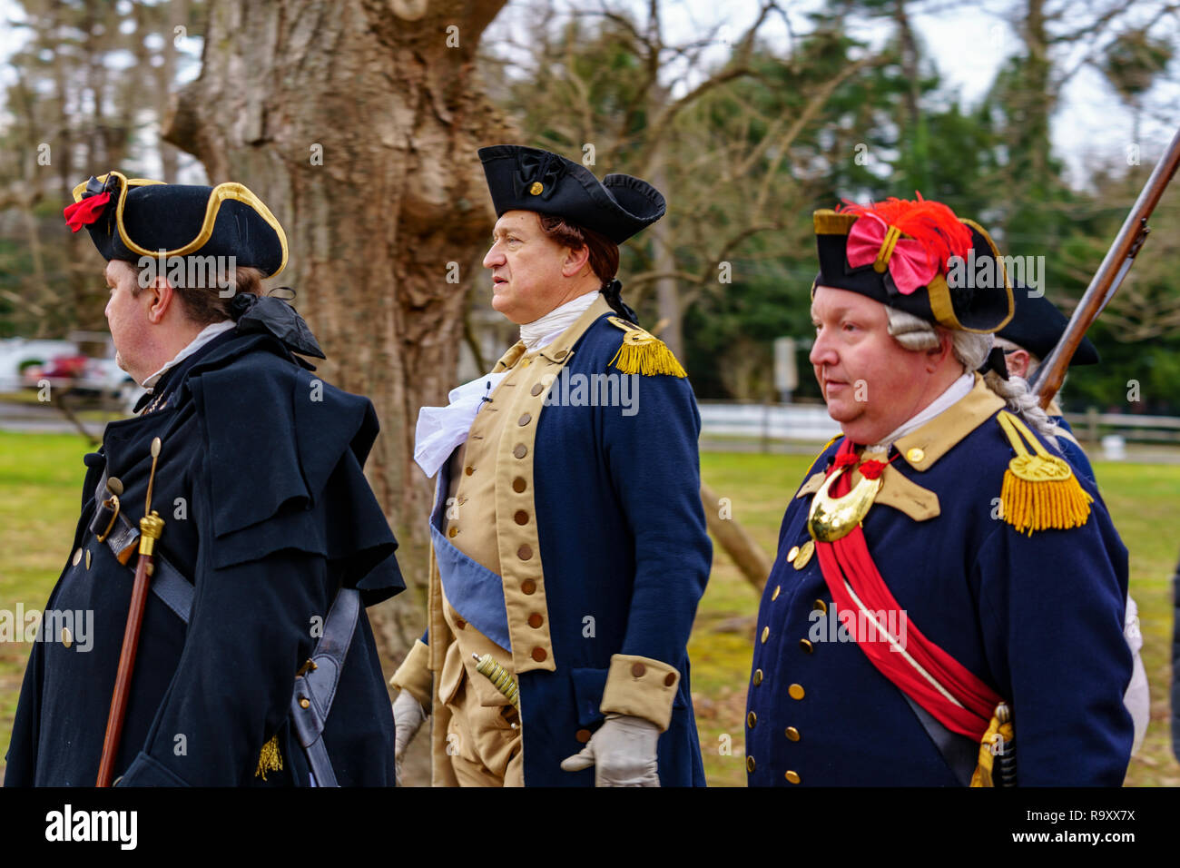 Washington Crossing, PA, USA - December 25, 2018: Reenactors portraying ...