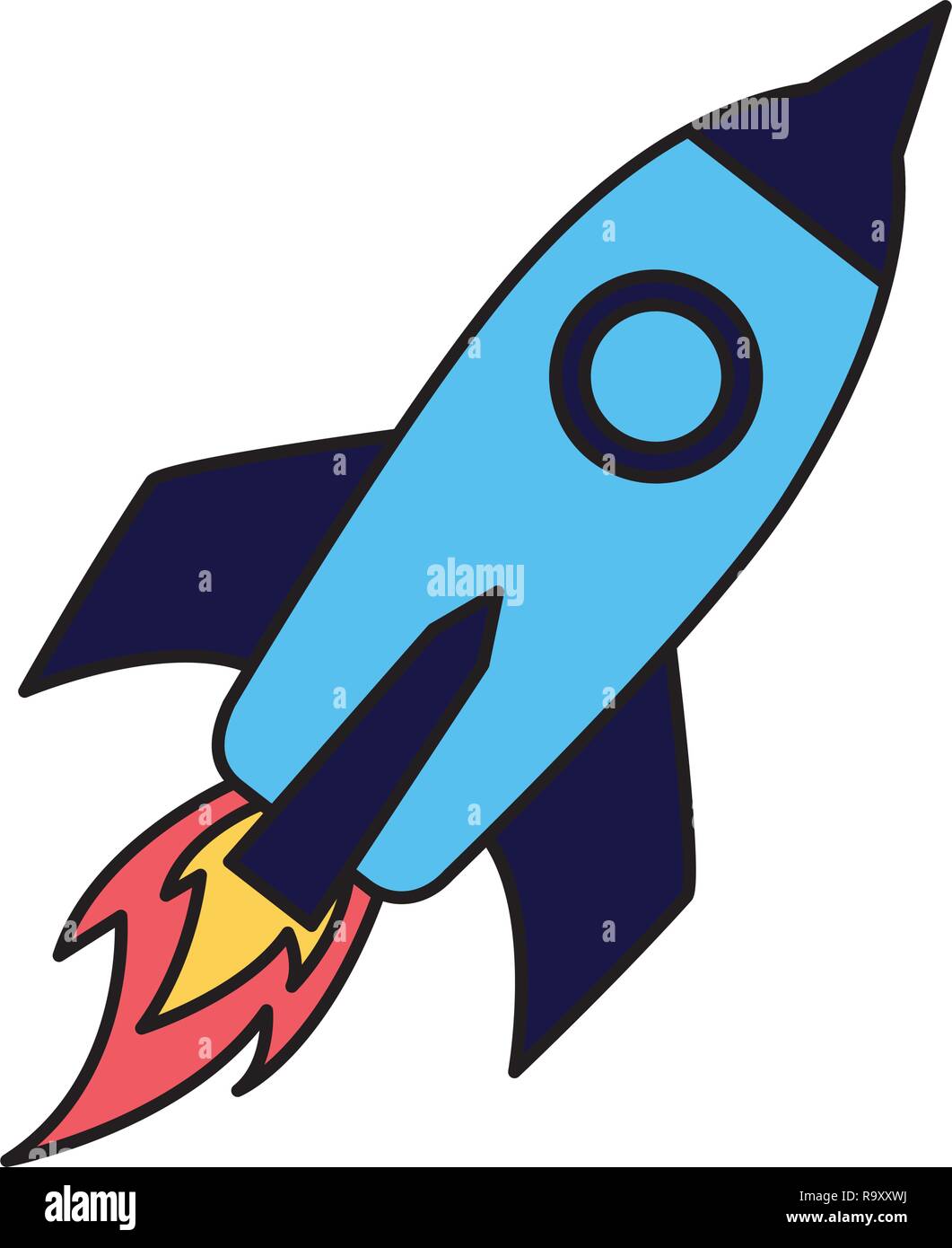 Rocket launching on white Stock Vector Images - Alamy