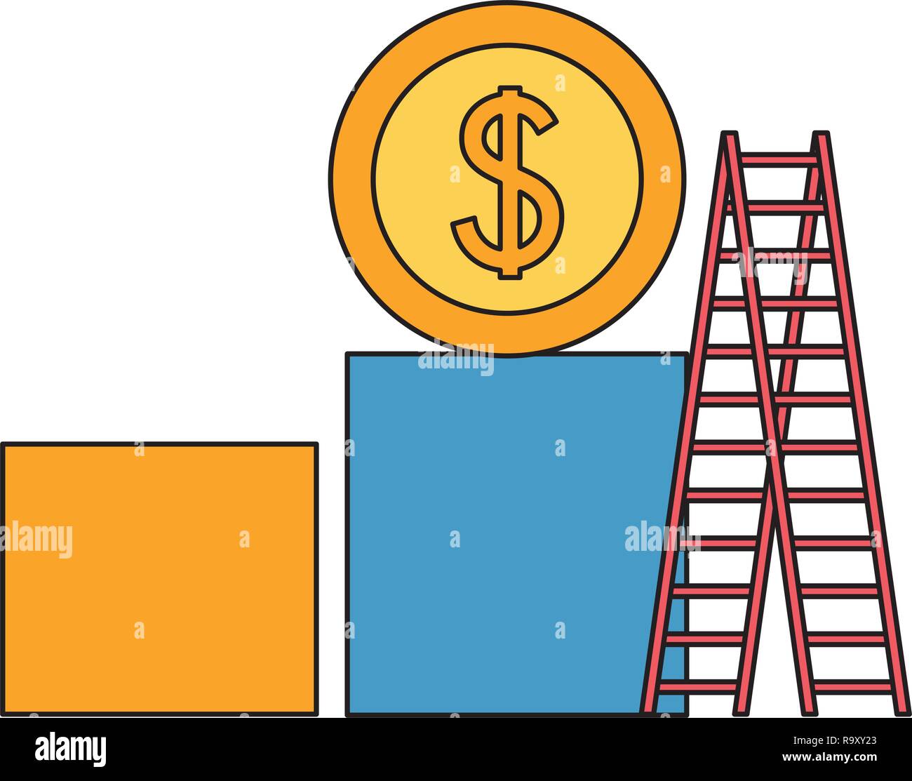 Market stairs achievement business Stock Vector Images - Alamy