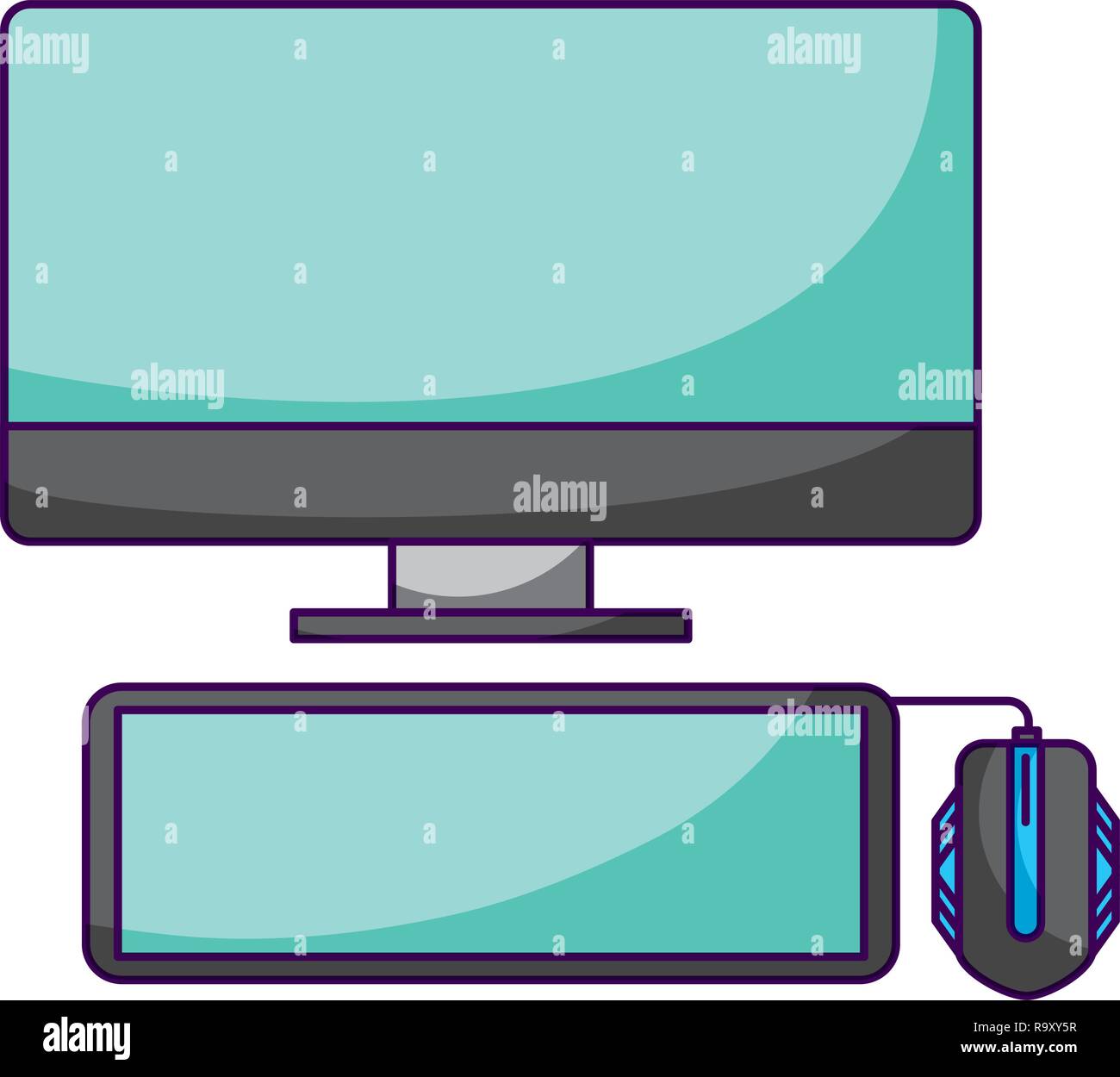 computer keyboard and mouse white background Stock Vector Image & Art ...