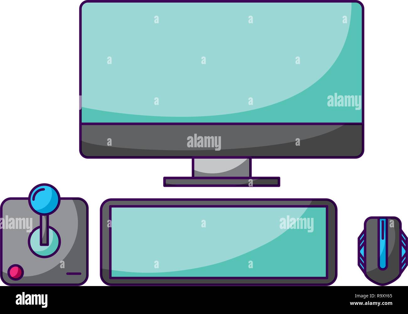 Gamer workspace Stock Vector Images - Alamy