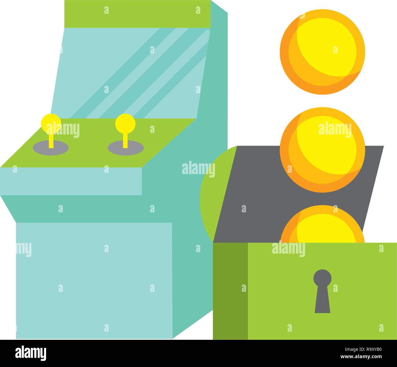 Money coins arcade game Stock Vector Images - Alamy