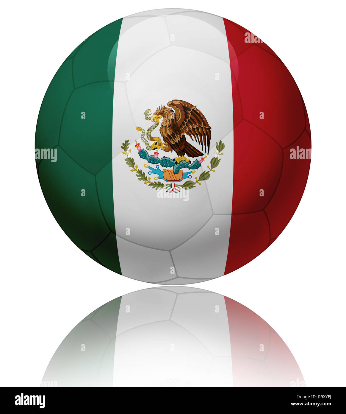 Texture of Mexico flag on glossy soccer ball Stock Photo - Alamy