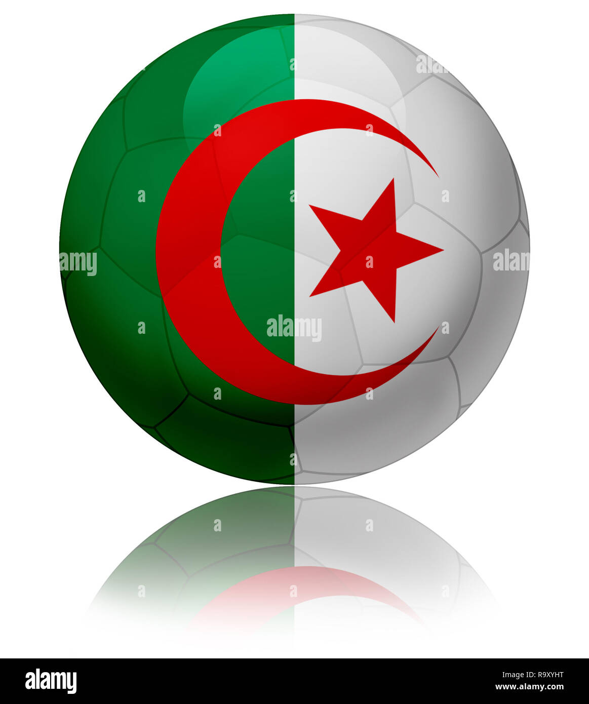 Texture of Algeria flag on glossy soccer ball Stock Photo - Alamy