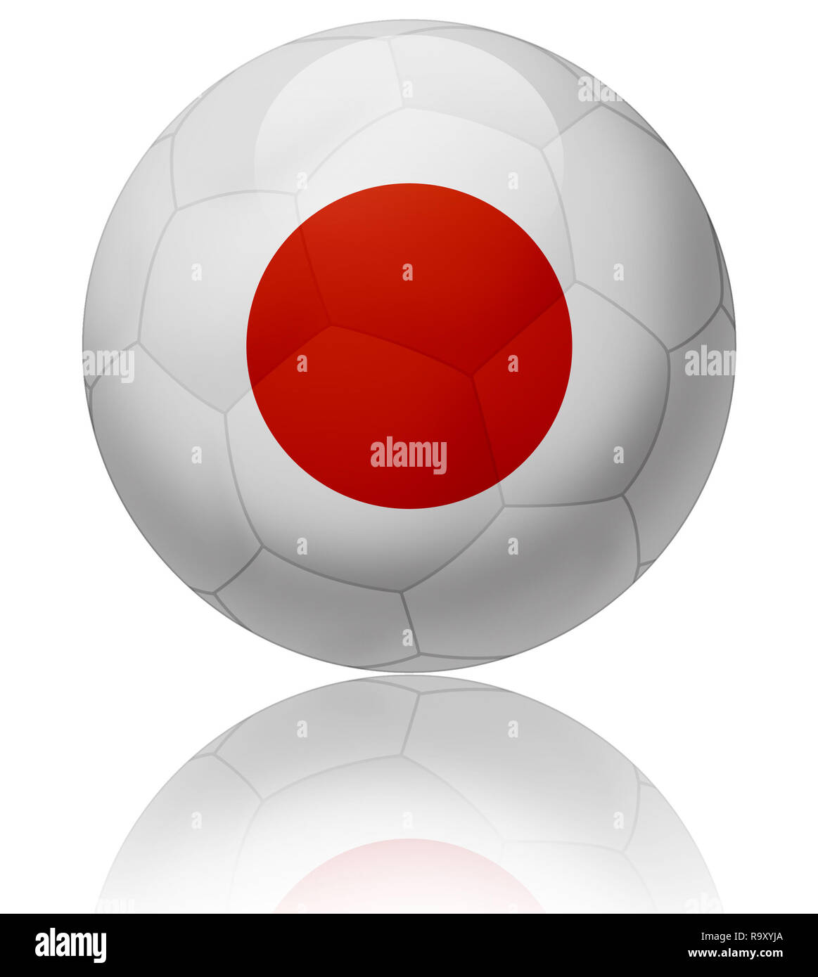 Texture of Japan flag on glossy soccer ball Stock Photo - Alamy