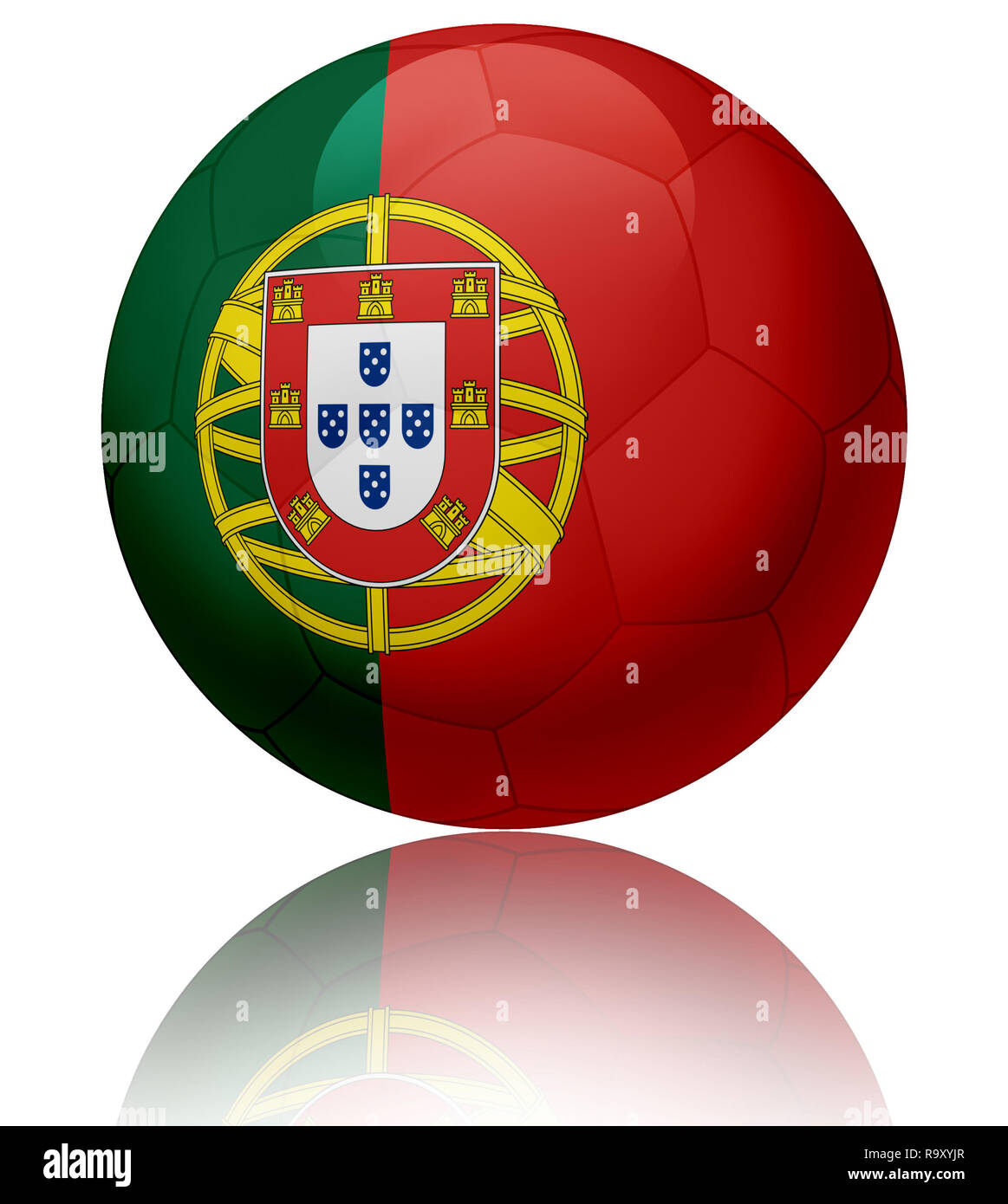 Texture of Portugal flag on glossy soccer ball Stock Photo - Alamy