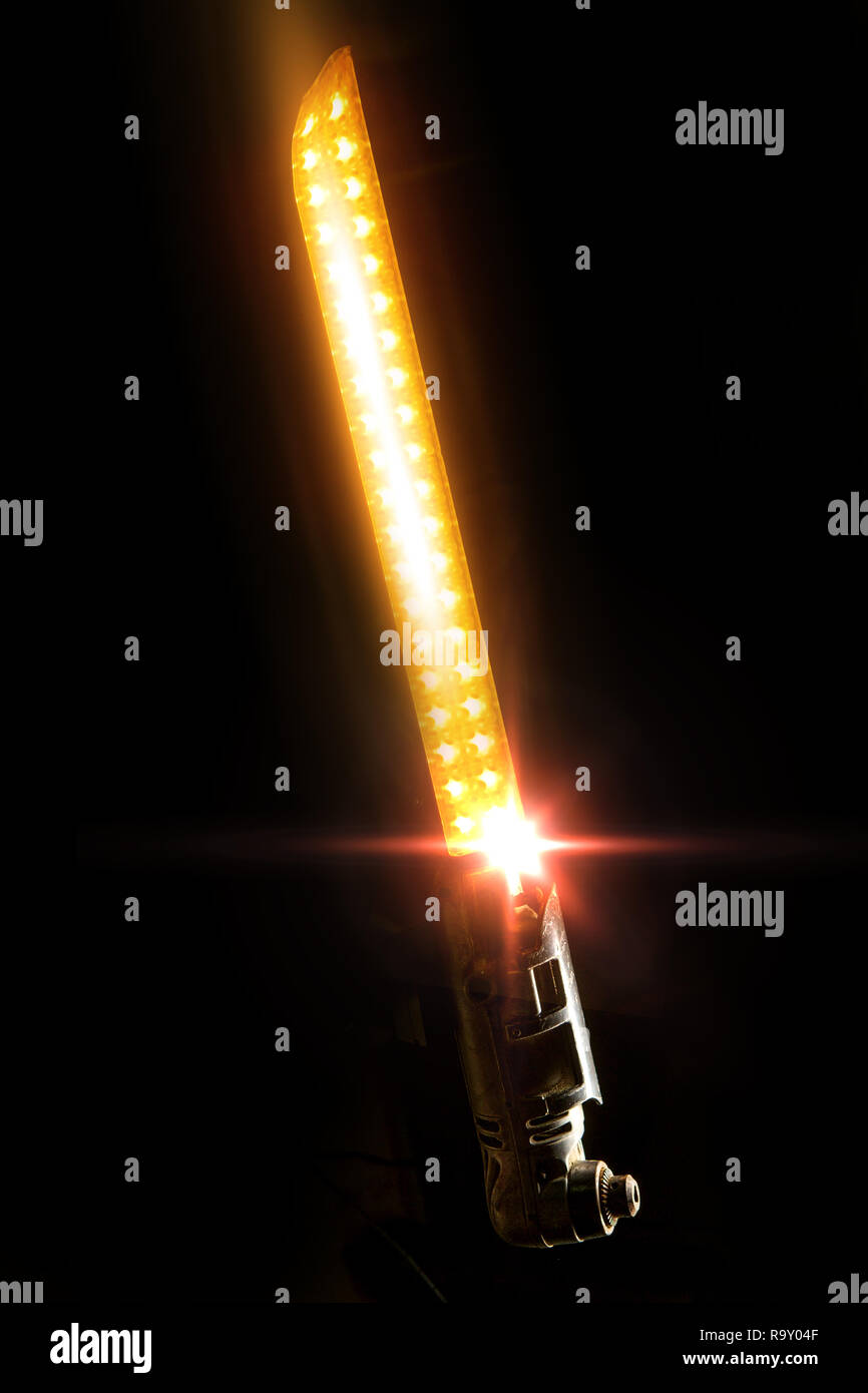 Futuristic magic light laser sword science fiction weapon concept Stock ...