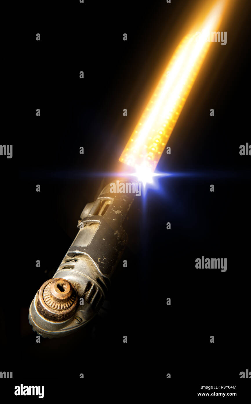 Futuristic magic light laser sword science fiction weapon concept Stock ...