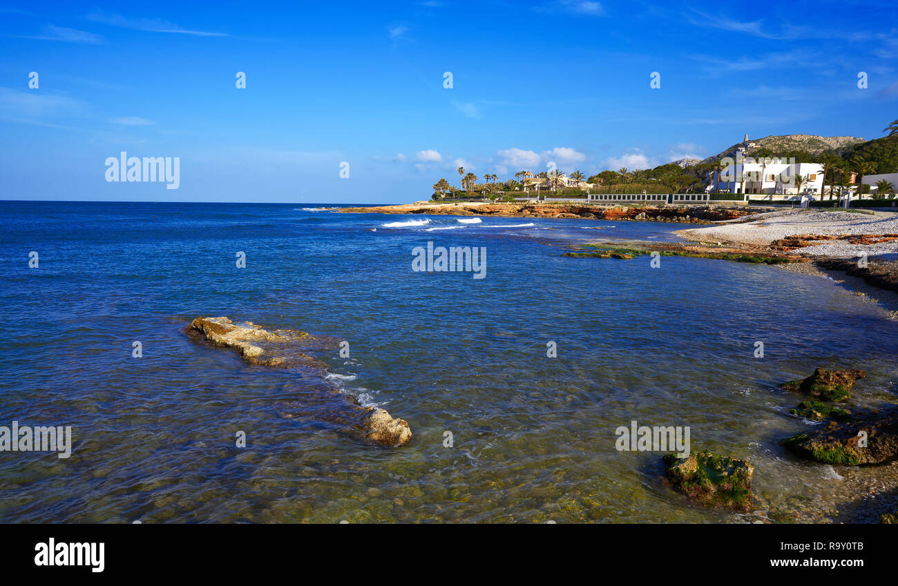 Denia beach of Las Rotas in Alicante Spain Stock Photo - Alamy
