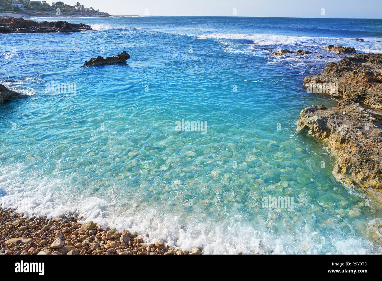 Denia beach of Las Rotas in Alicante Spain Stock Photo - Alamy