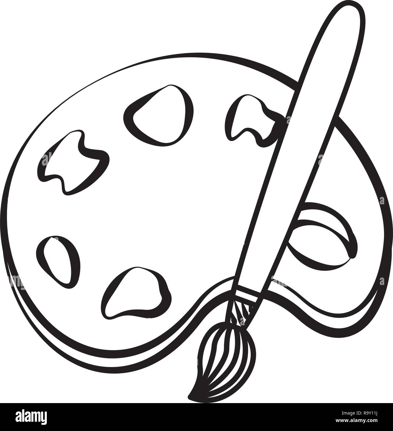 Art Palette Clip Art Black And White