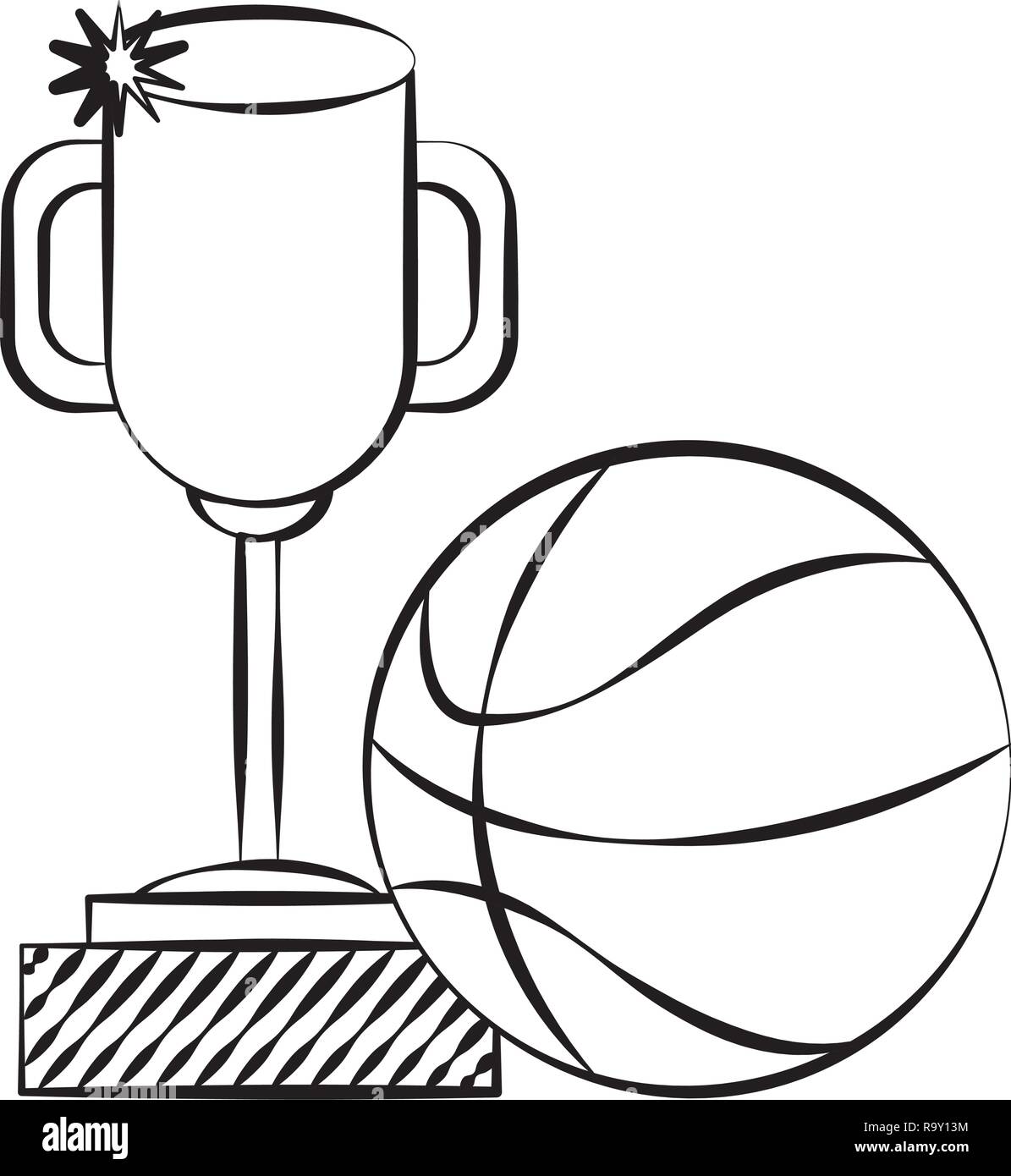 Drawing trophy winner award american hi-res stock photography and ...