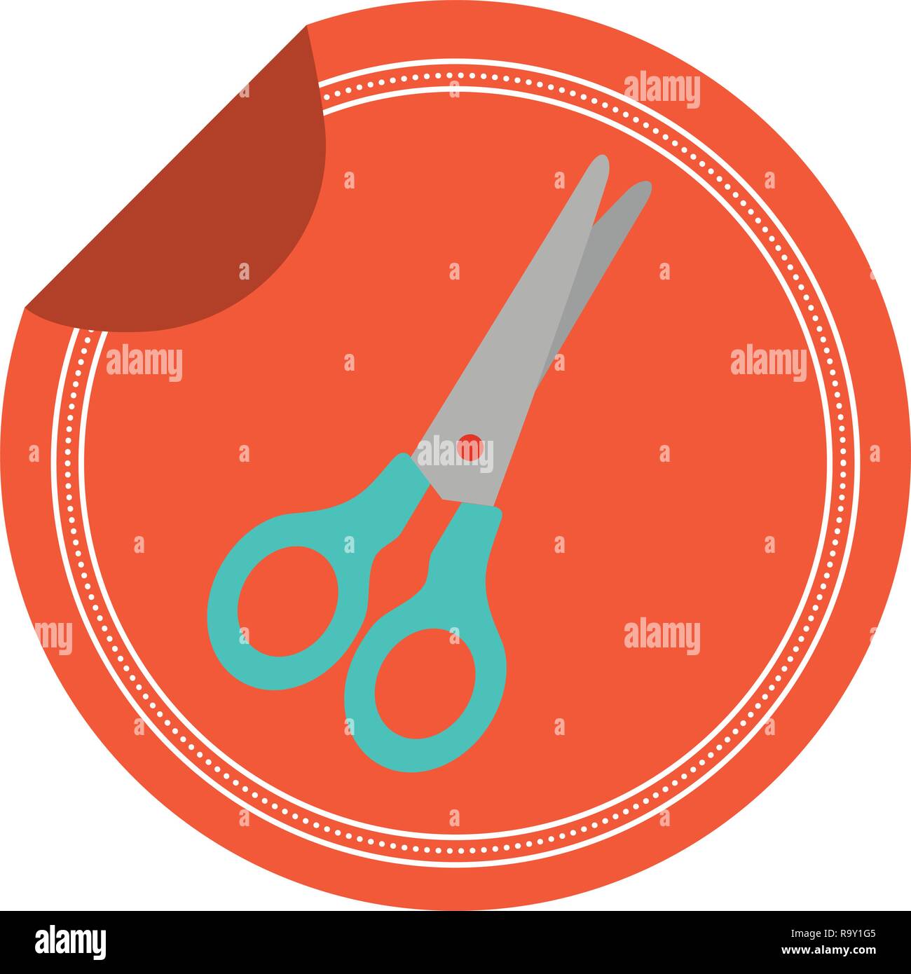 scissors sticker on white background Stock Vector Image & Art - Alamy