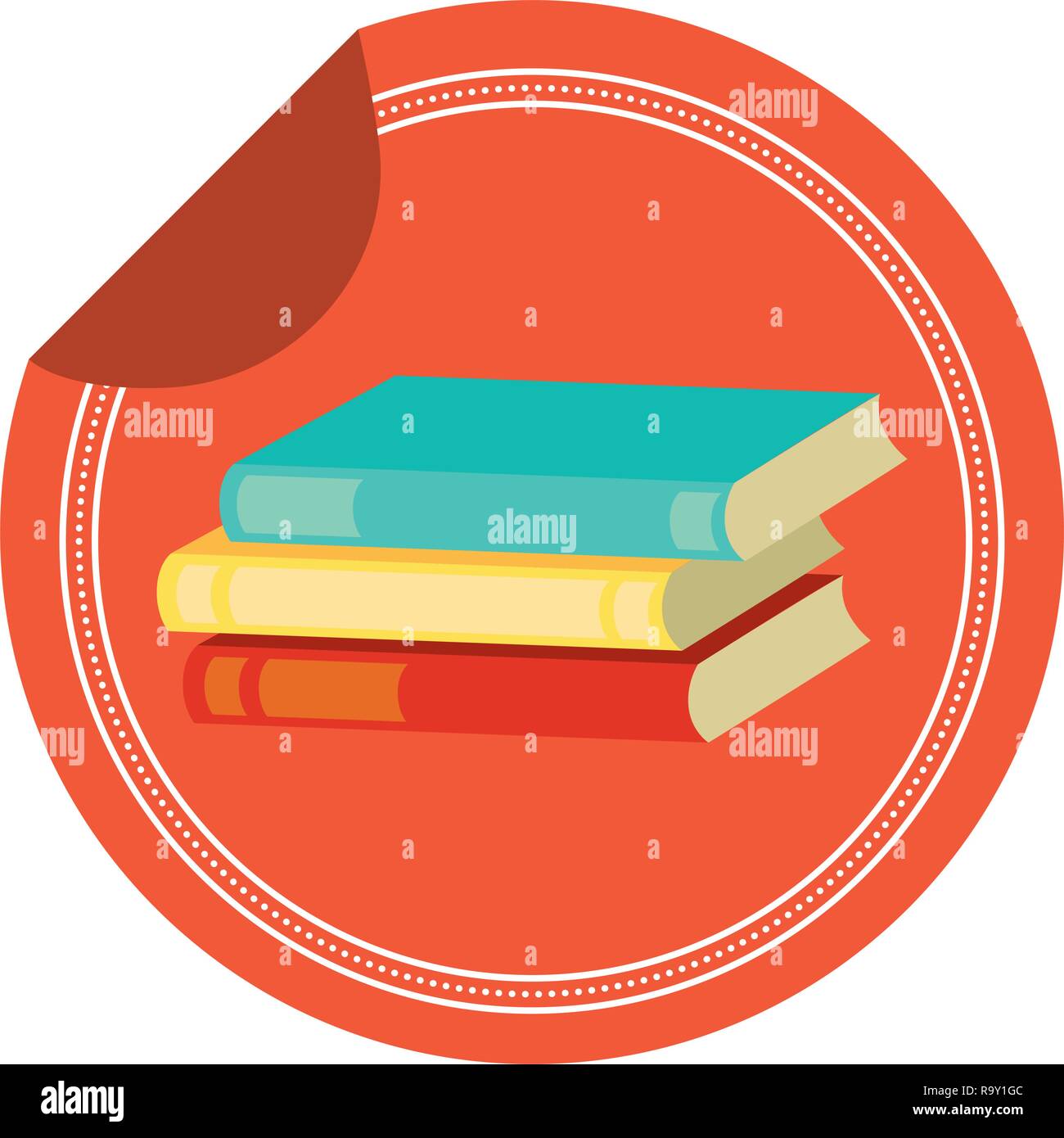 stack books sticker Stock Vector Image & Art - Alamy