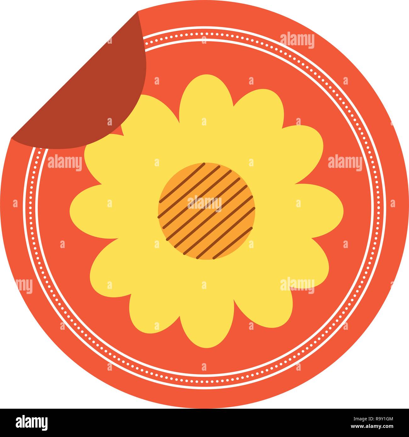 flower sticker on white background Stock Vector Image & Art - Alamy