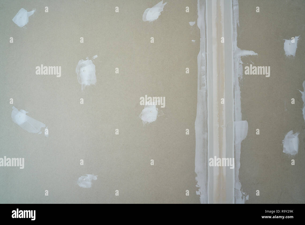 laminated plasterboard join tape plastering DIY detail Stock Photo - Alamy