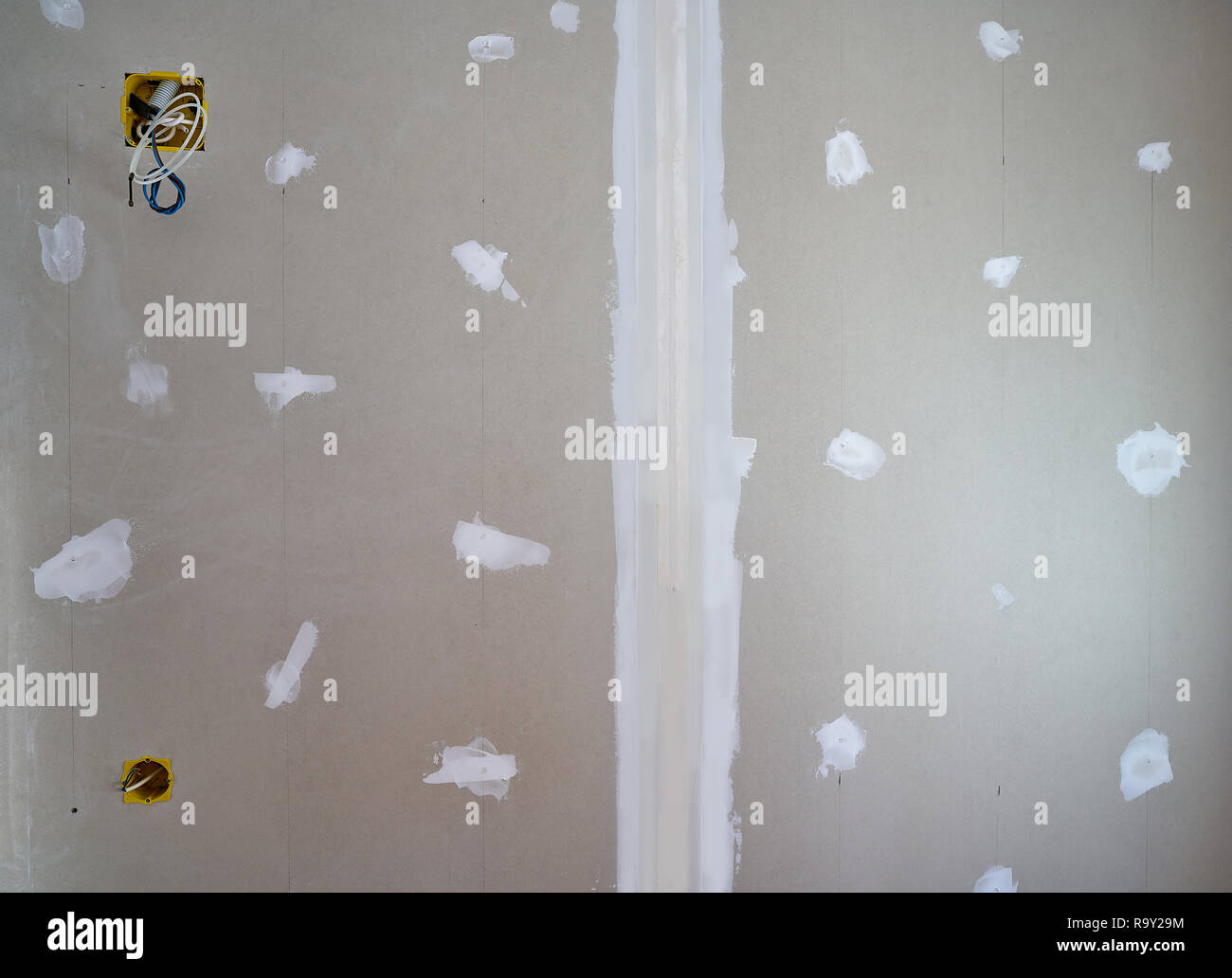 laminated plasterboard join tape plastering DIY detail Stock Photo - Alamy