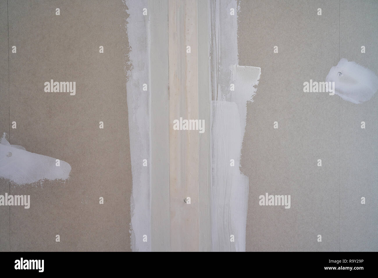 laminated plasterboard join tape plastering DIY detail Stock Photo - Alamy