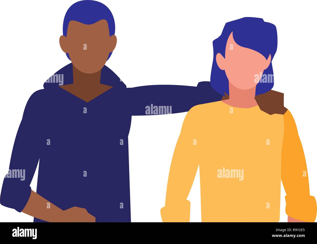 Avatar couple of men friends over white background, vector illustration ...
