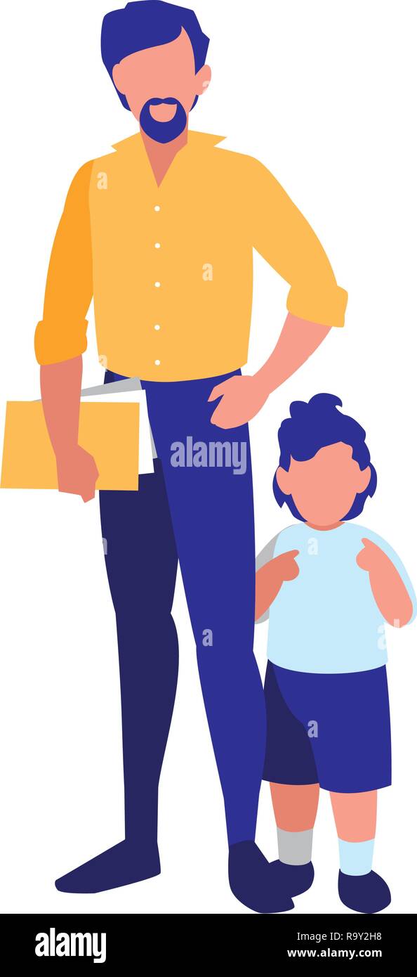 Father and son over white background, vector illustration Stock Vector ...
