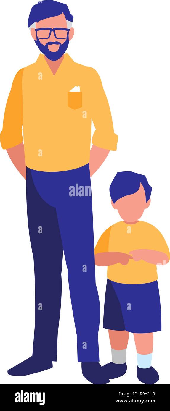 Father and son over white background, vector illustration Stock Vector ...