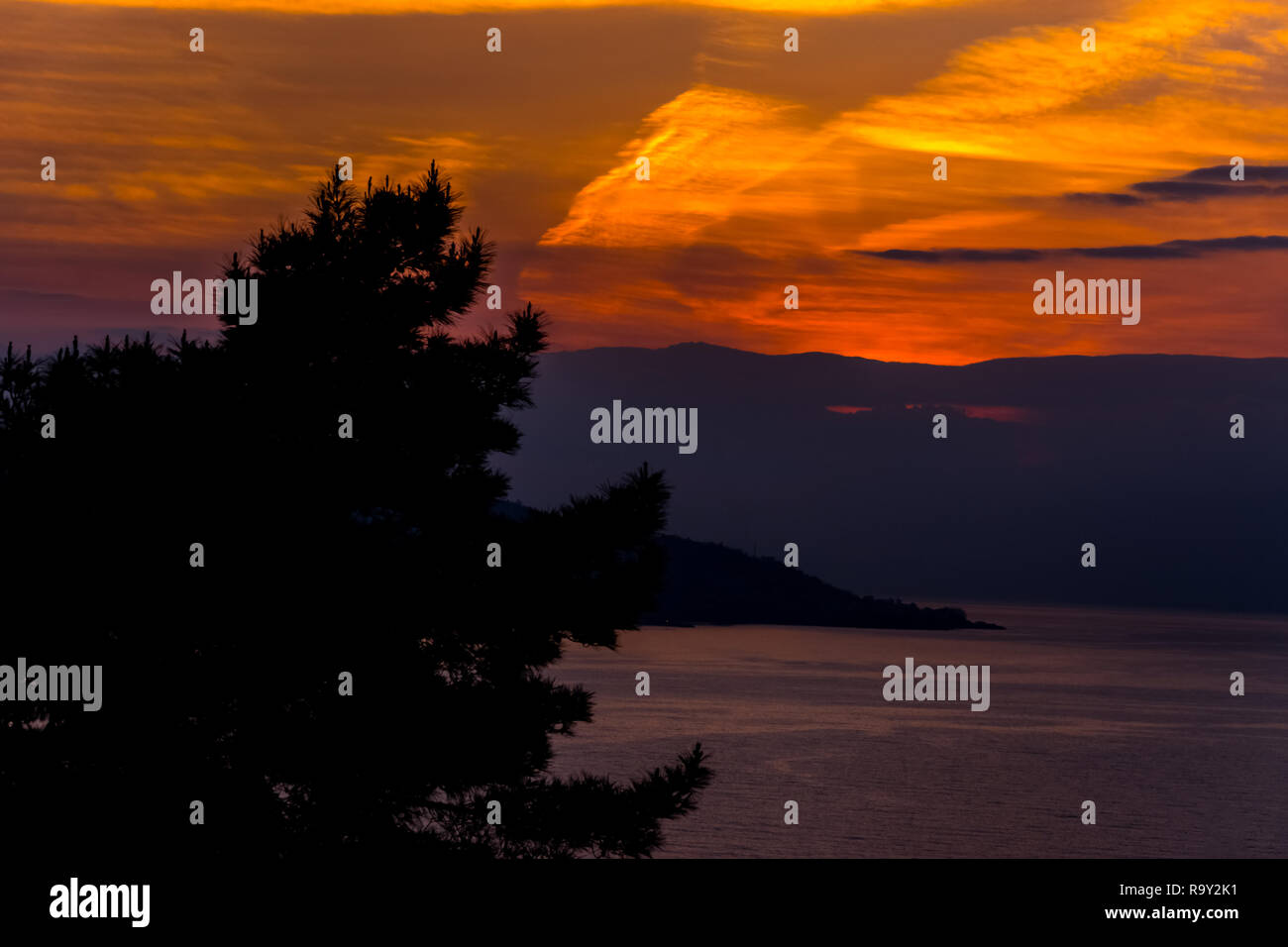 Beautiful sunset making the wonderful colors above the Black sea in ...