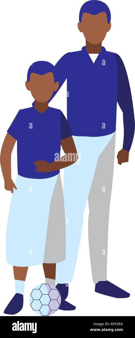 Avatar man and boy over white background, vector illustration Stock ...