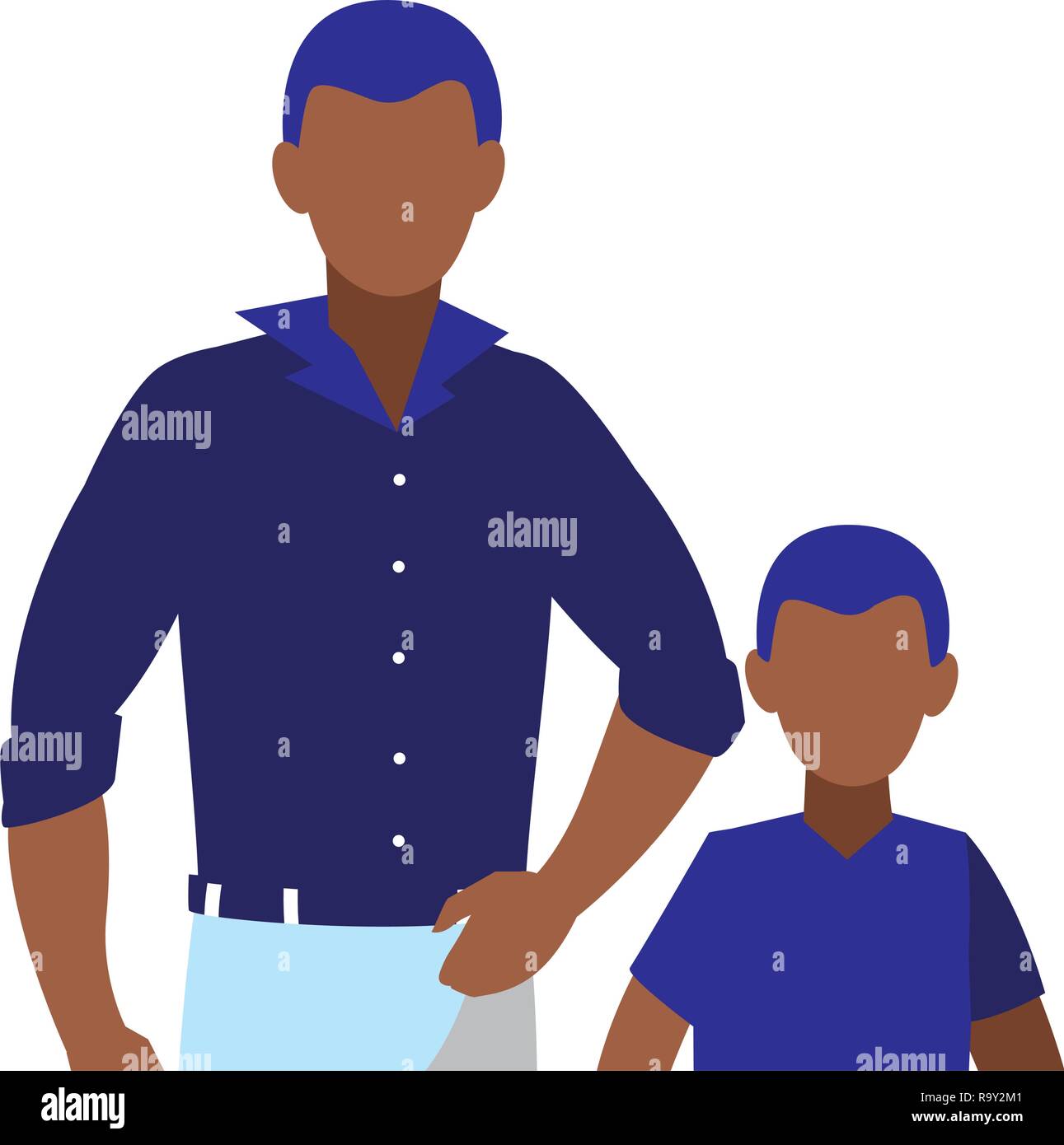 Father and son over white background, vector illustration Stock Vector ...