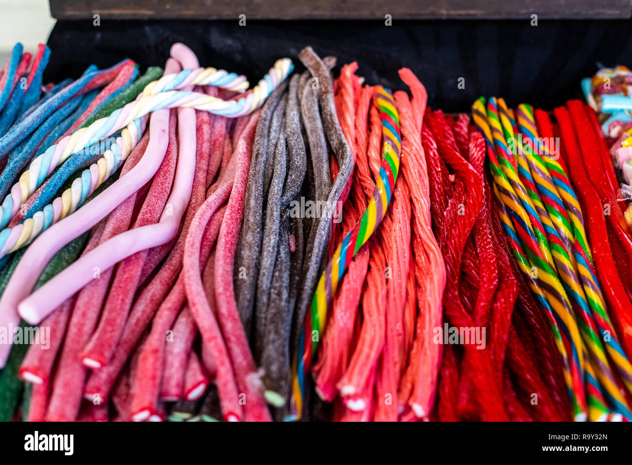 Colorful candies with elongated shapes Stock Photo - Alamy
