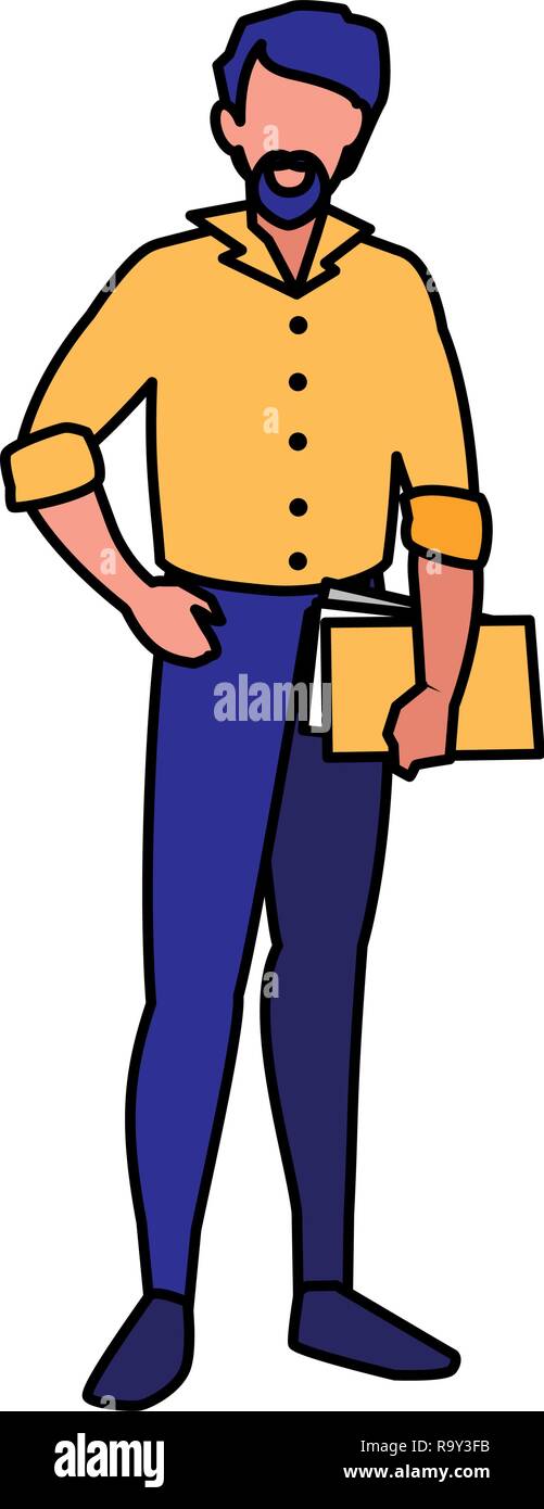 Avatar man icon over white background, vector illustration Stock Vector ...