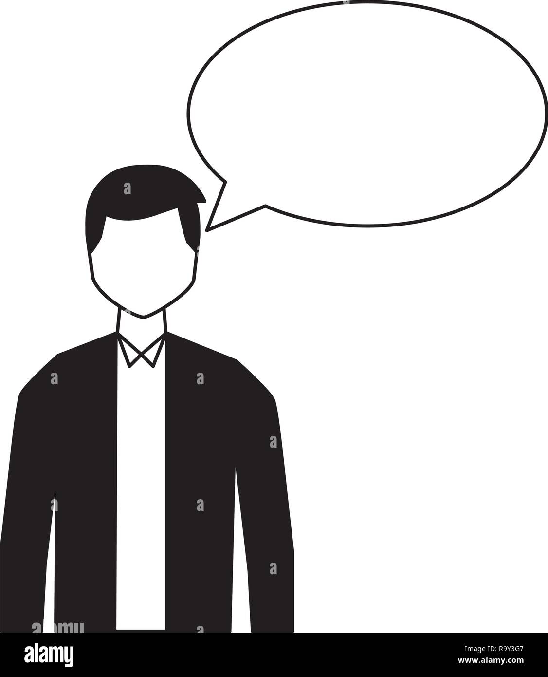 man speech bubble talk white background Stock Vector Image & Art - Alamy