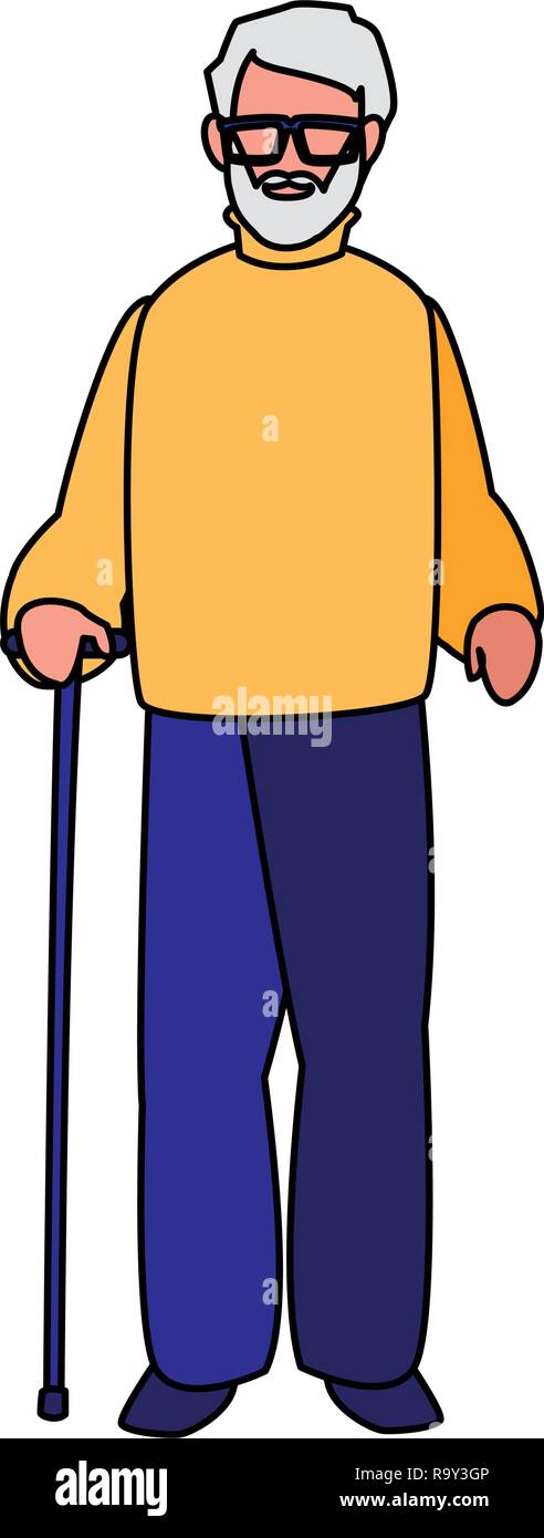 Old man icon over white background, vector illustration Stock Vector ...