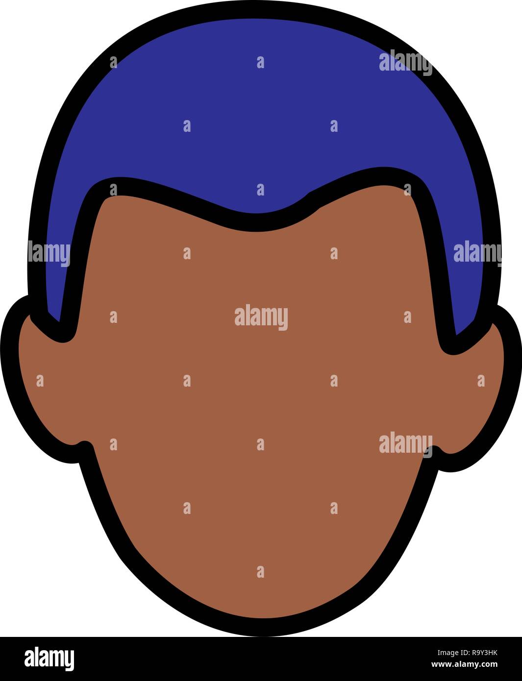 Avatar man head icon over white background, vector illustration Stock ...