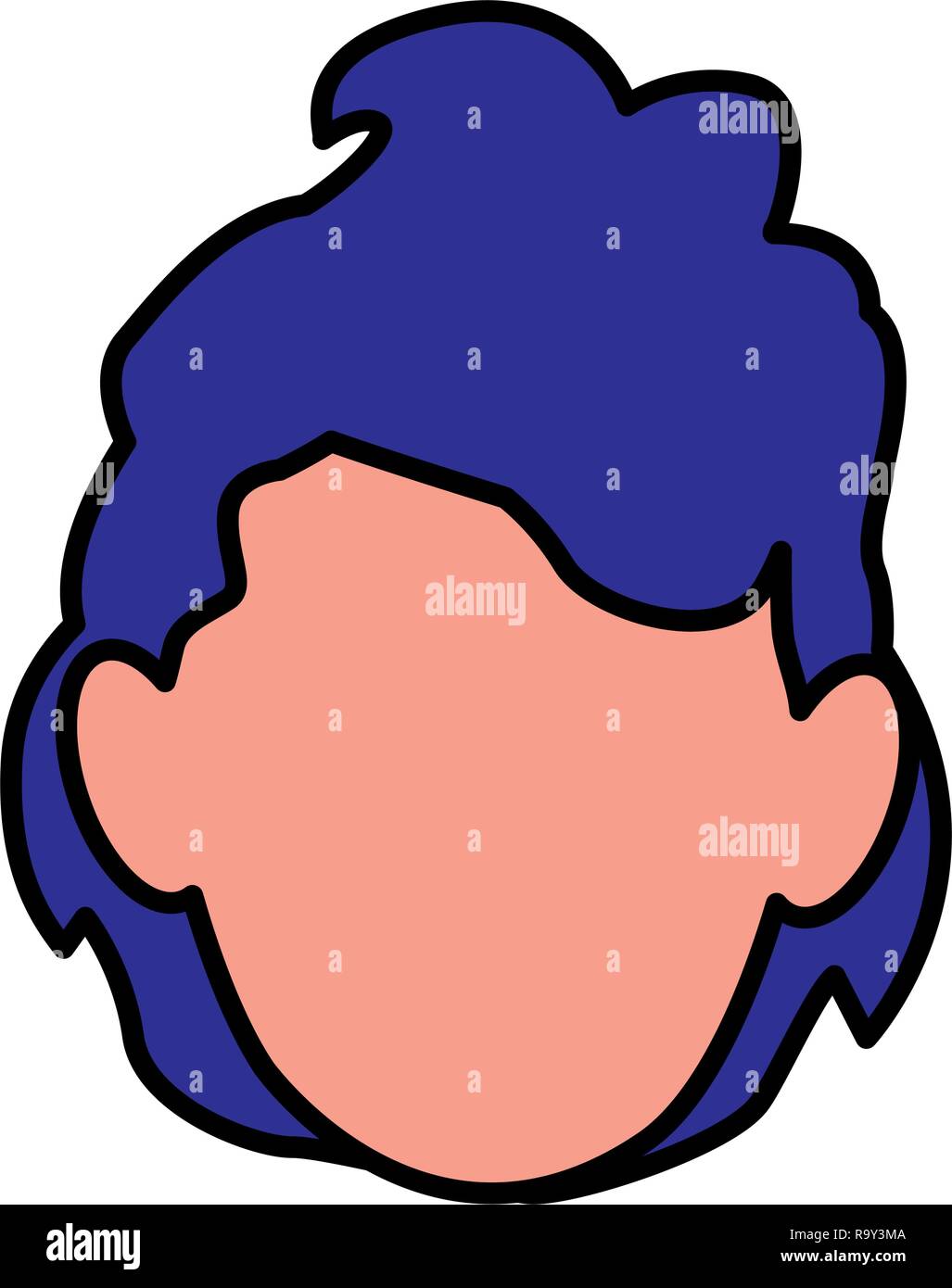 Avatar man head icon over white background, vector illustration Stock ...