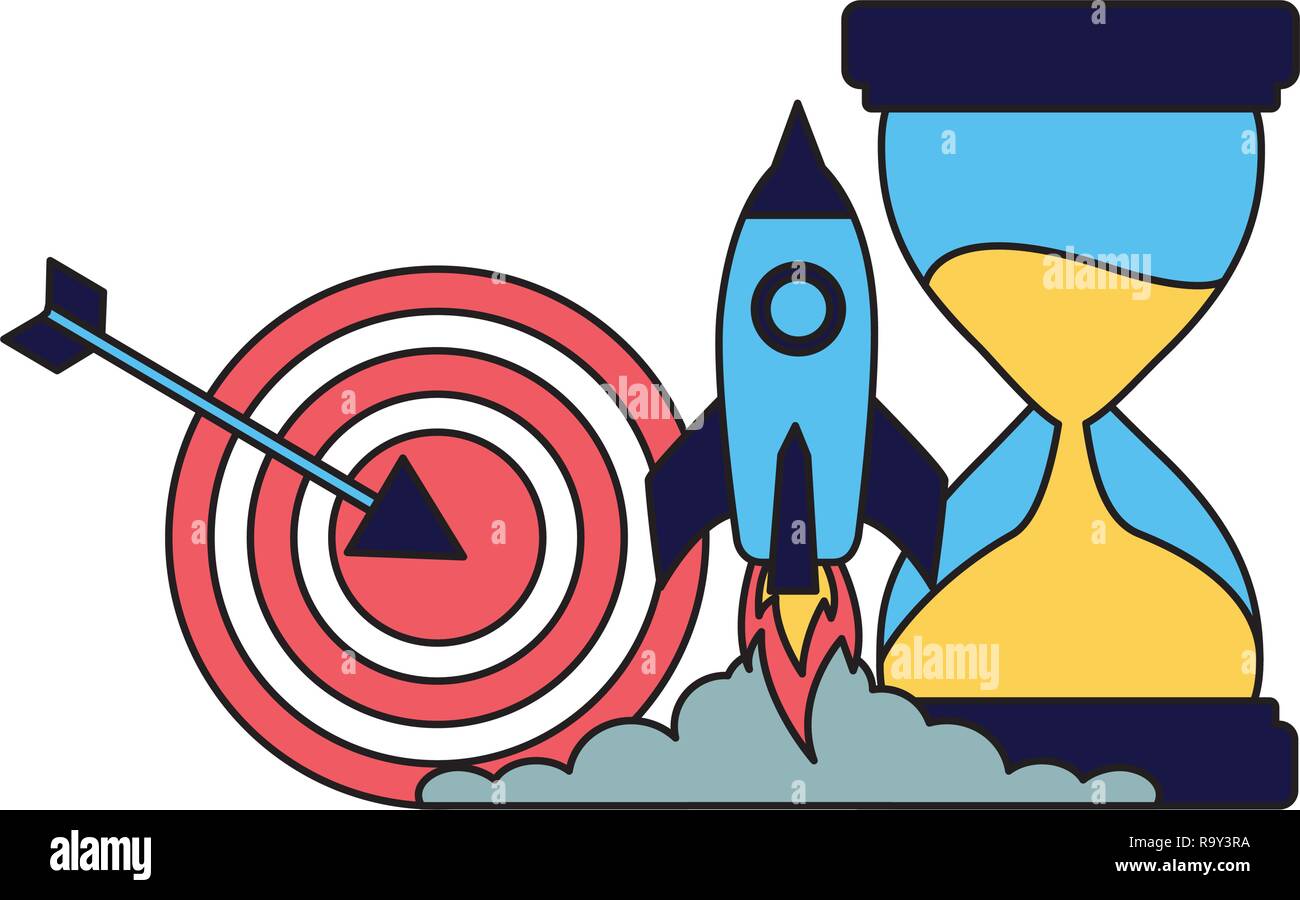 business target rocket and hourglass Stock Vector Image & Art - Alamy