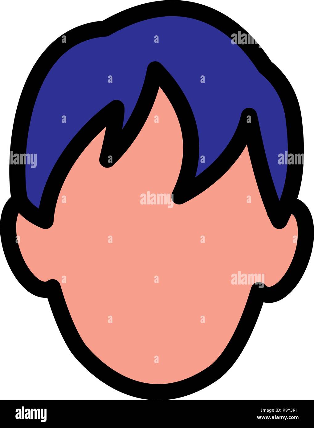 Avatar man head icon over white background, vector illustration Stock ...