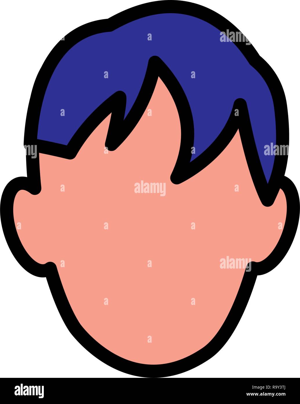 Avatar man head icon over white background, vector illustration Stock ...