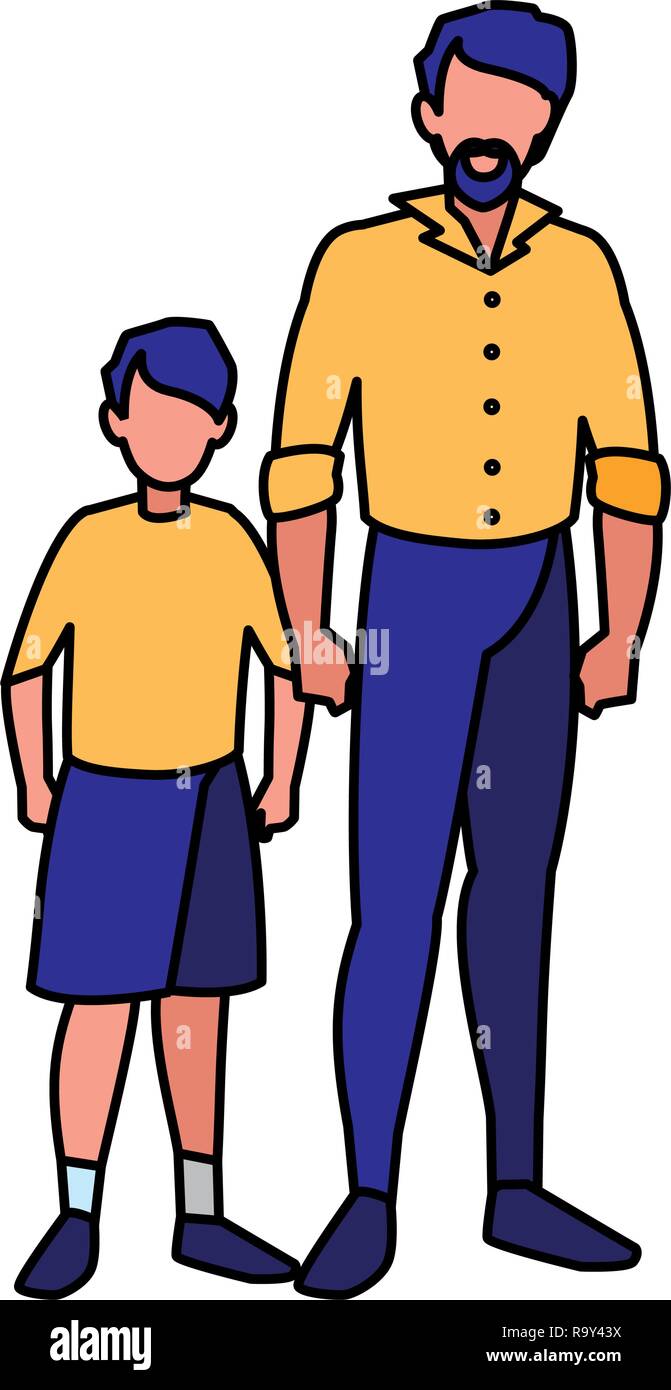 Father and son over white background, vector illustration Stock Vector ...