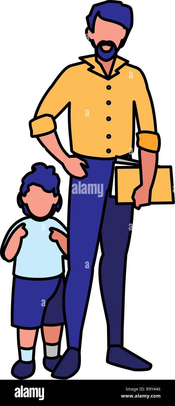 Father and son over white background, vector illustration Stock Vector ...