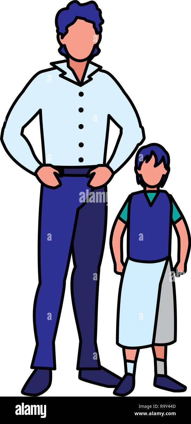 Father and son over white background, vector illustration Stock Vector ...