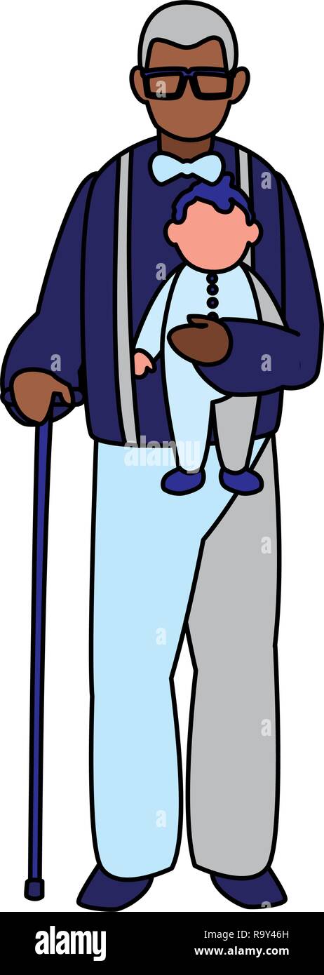 Avatar man with a cute baby over white background, vector illustration ...