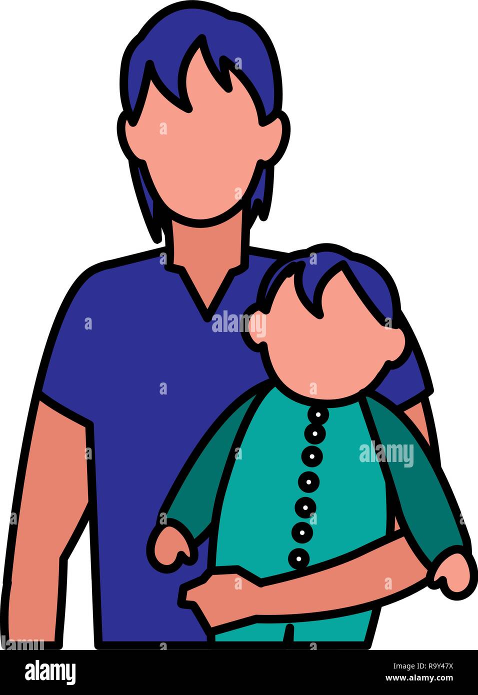 Father and son over white background, vector illustration Stock Vector ...