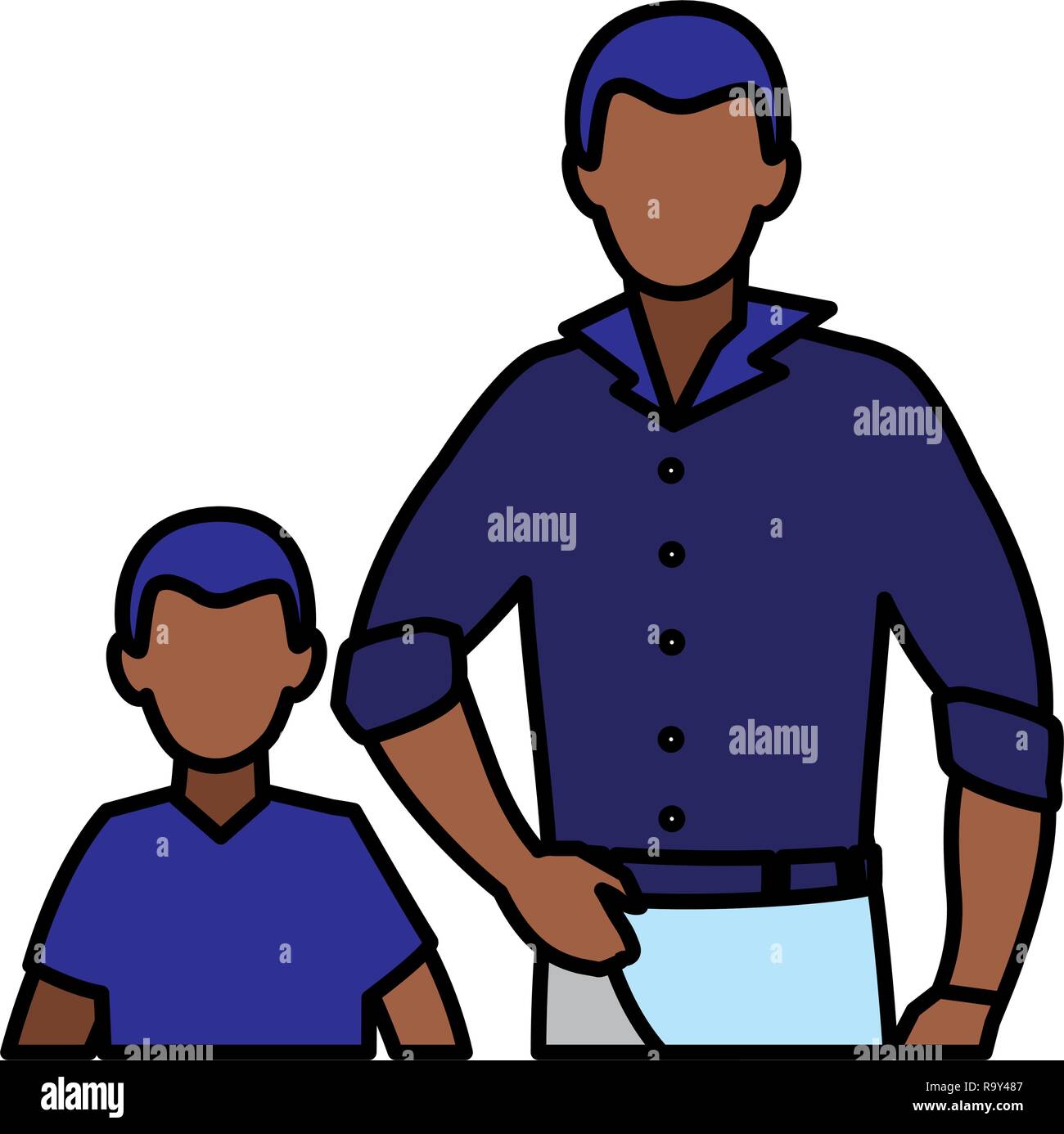 Father and son over white background, vector illustration Stock Vector ...