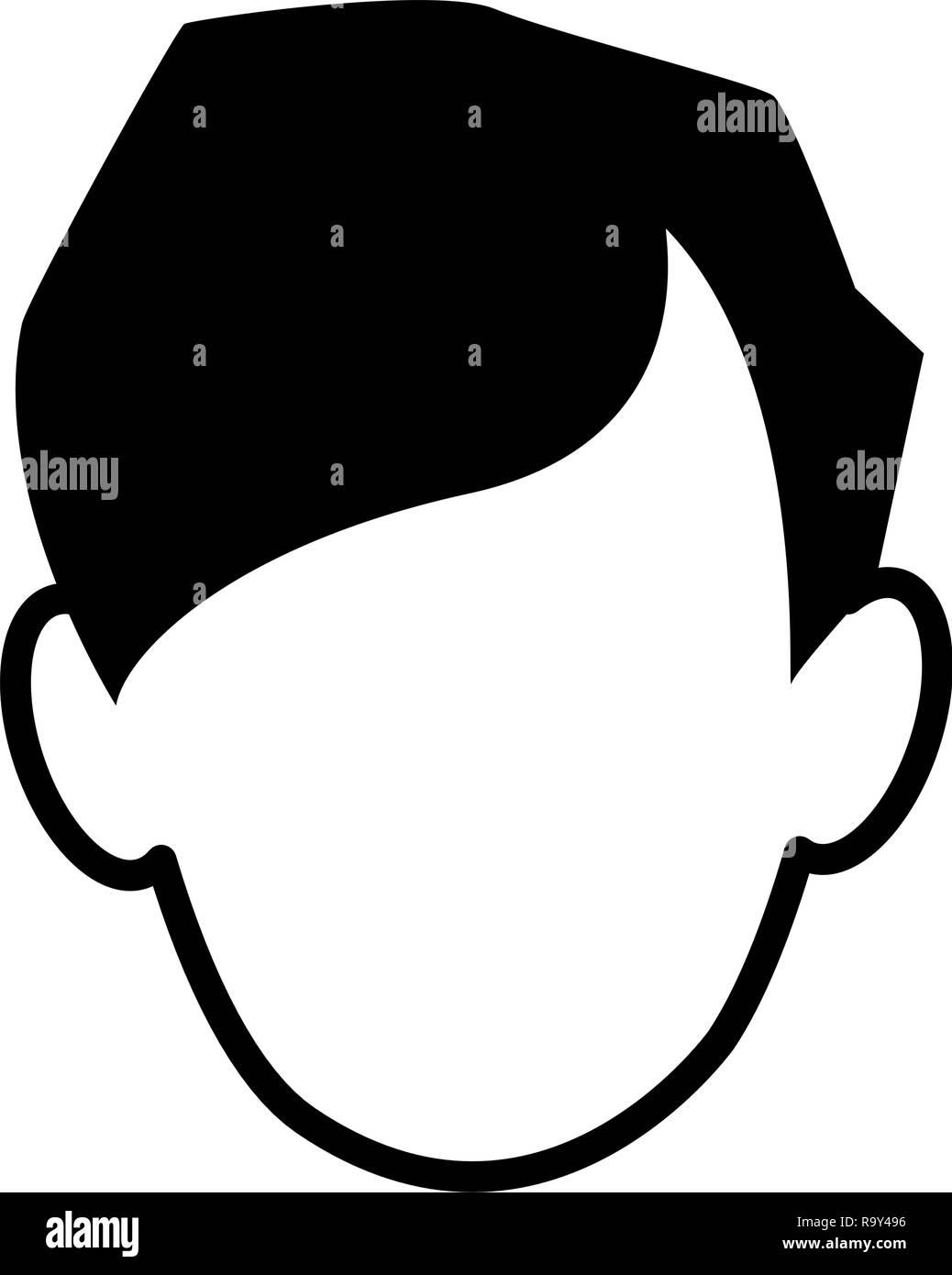 Avatar man head icon over white background, vector illustration Stock ...
