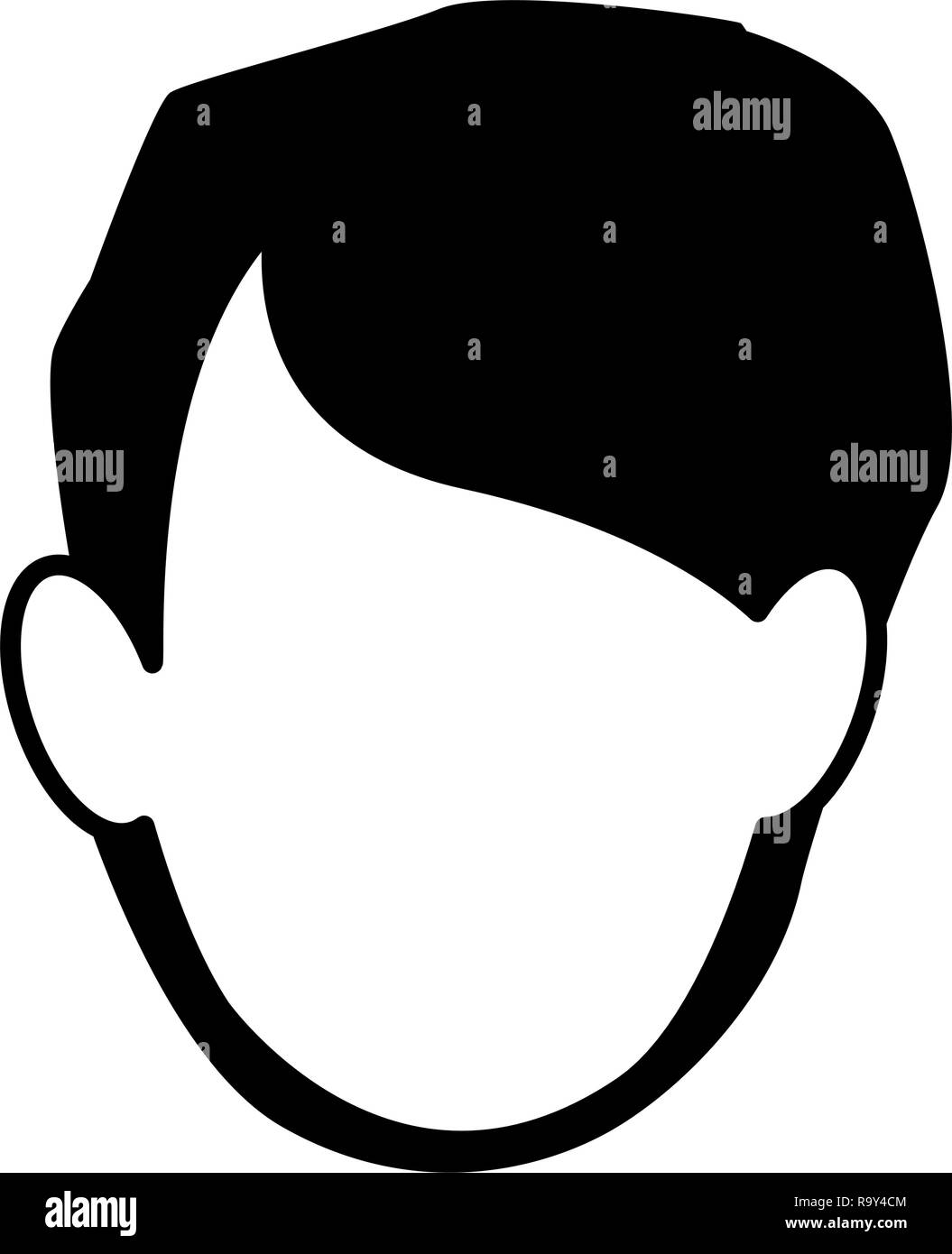 Avatar man head icon over white background, vector illustration Stock ...