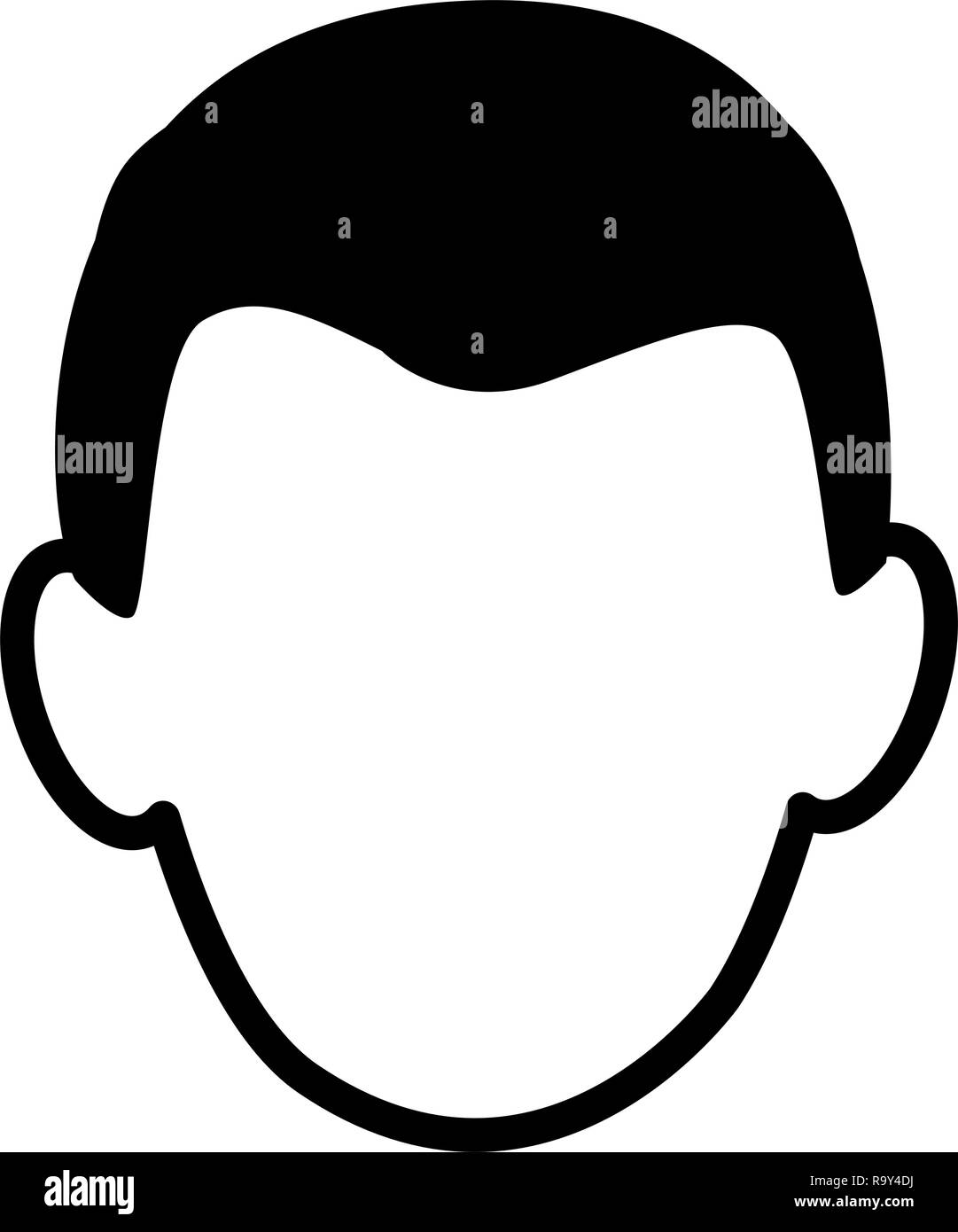 Avatar man head icon over white background, vector illustration Stock ...